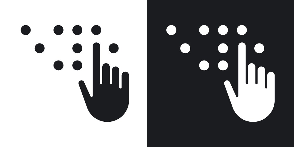 Braille icon set in black and blue colors Vector Image