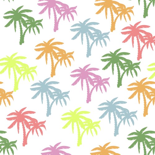 Seamless pattern with coconut palm trees Vector Image