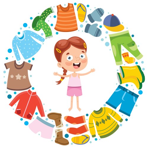 Little girl wearing clean clothes Royalty Free Vector Image