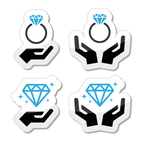 Diamond icons set Royalty Free Vector Image - VectorStock