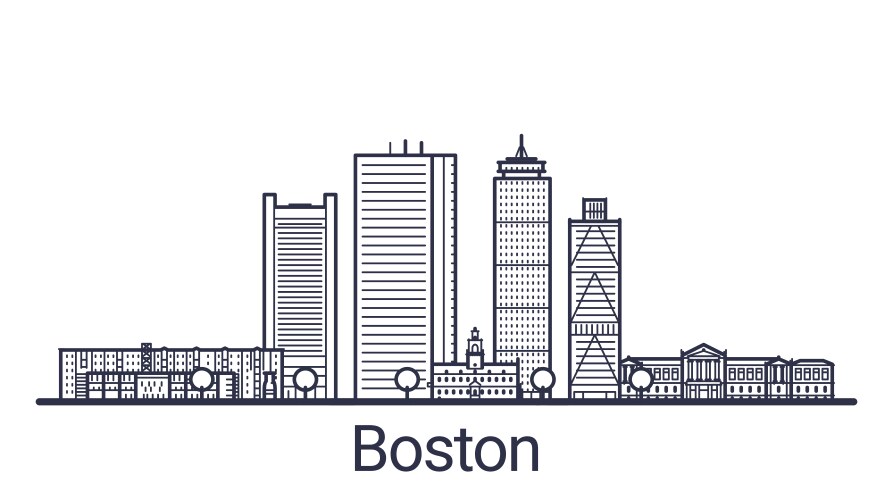 City Outline Boston Vector Images (over 200)