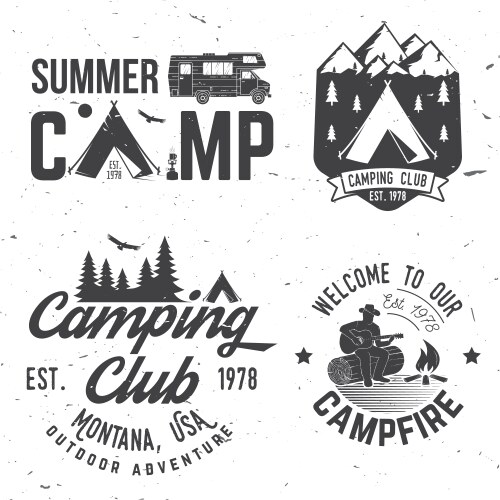 Summer camp font Royalty Free Vector Image - VectorStock