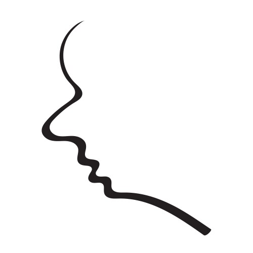 Abstract drawing profile face trendy portrait art Vector Image