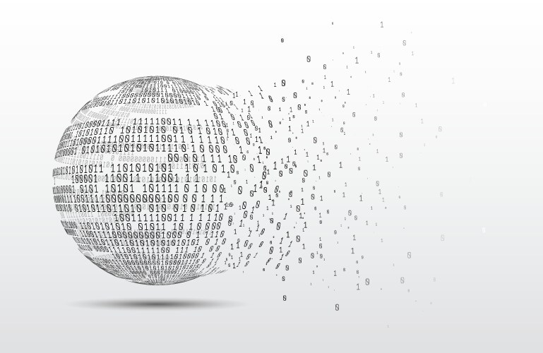 Globe of binary code abstract technology ball Vector Image