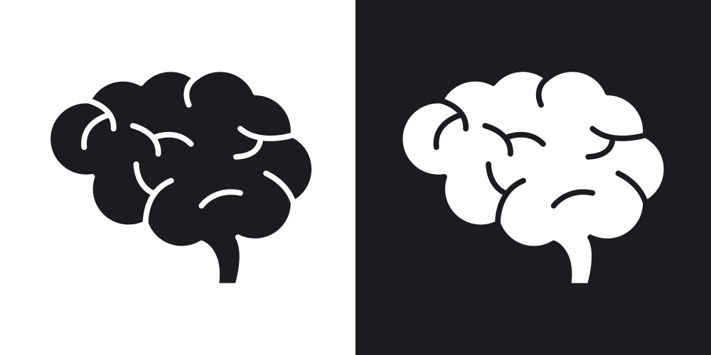 Brain icon set human memory symbol neurology sign Vector Image