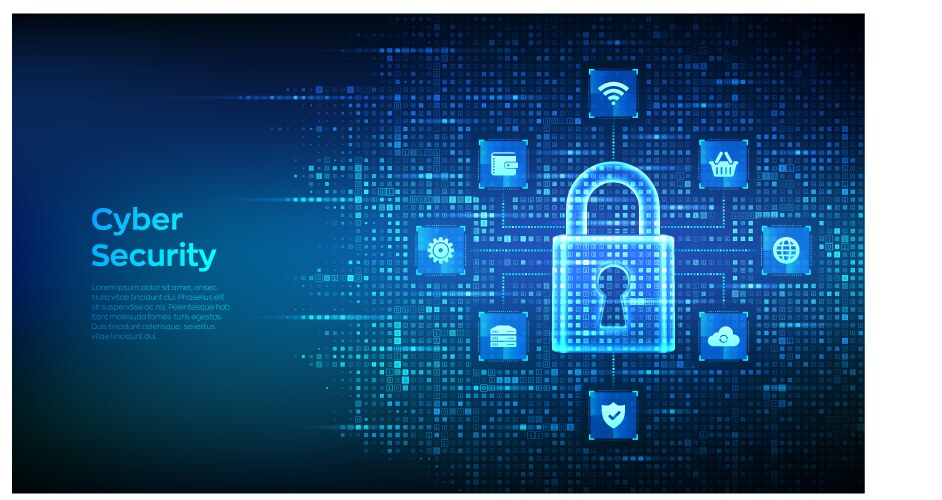 Cyber security data protection internet network Vector Image