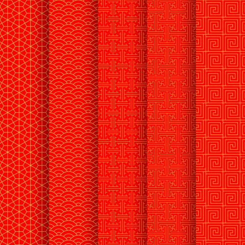 Chinese new year patterns Royalty Free Vector Image
