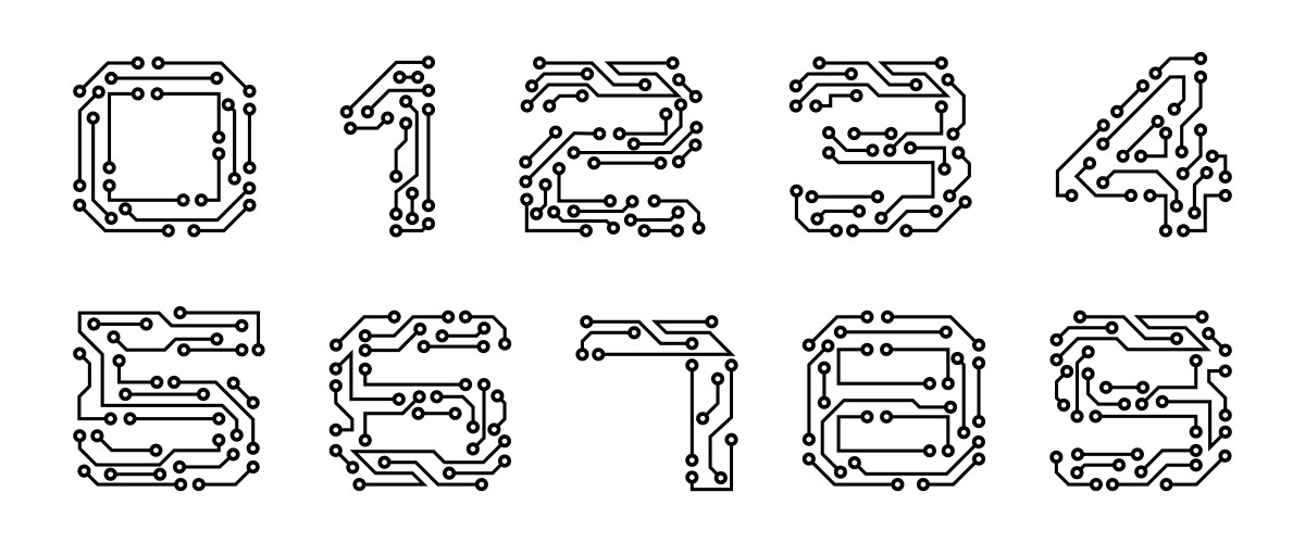Circuit Font Vector Images (over 3,600)