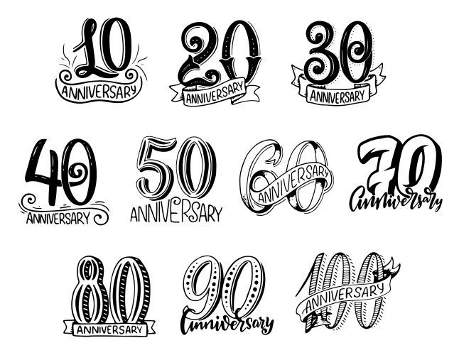 Anniversary Calligraphy Vector Images (over 18,000)