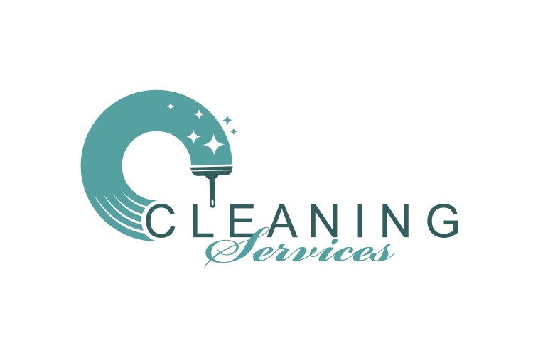 Simple cleaning service logotype Royalty Free Vector Image