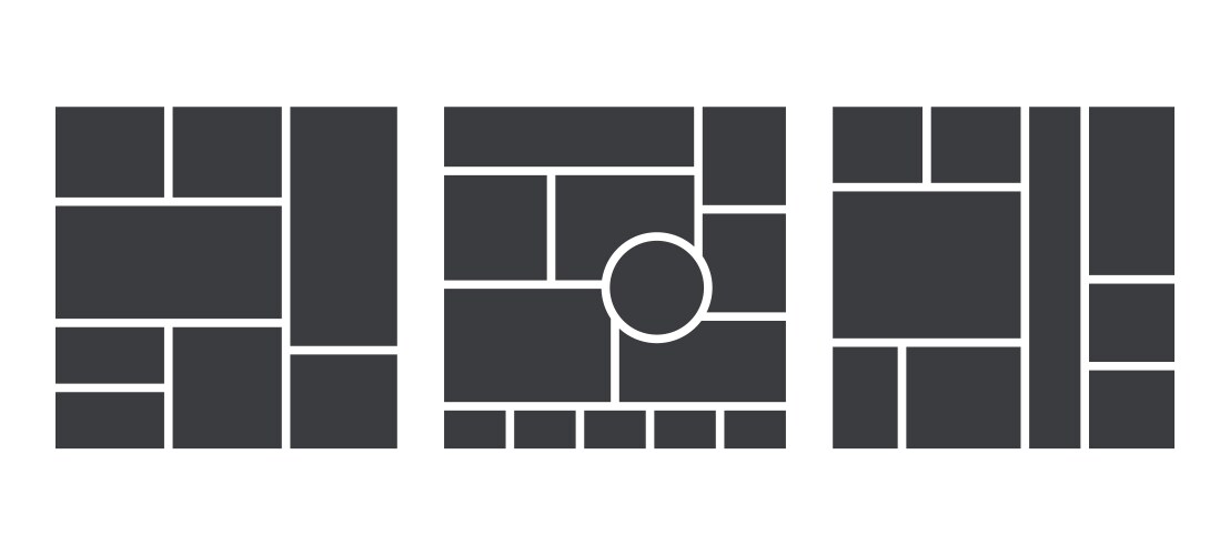 Moodboard template square collage layout mosaic Vector Image