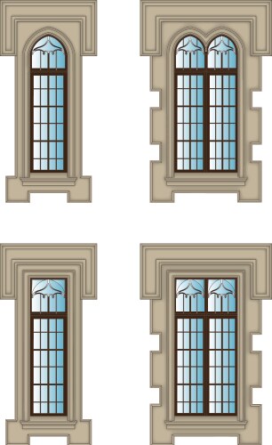 Cartoon medieval window of castle glass Royalty Free Vector