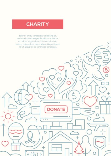 Charity giving and donation poster template Vector Image