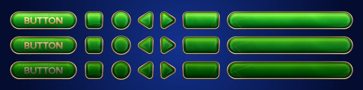 Lava game ui button interface icon animation set Vector Image