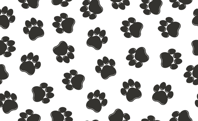 Dog paw print seamless pattern Royalty Free Vector Image