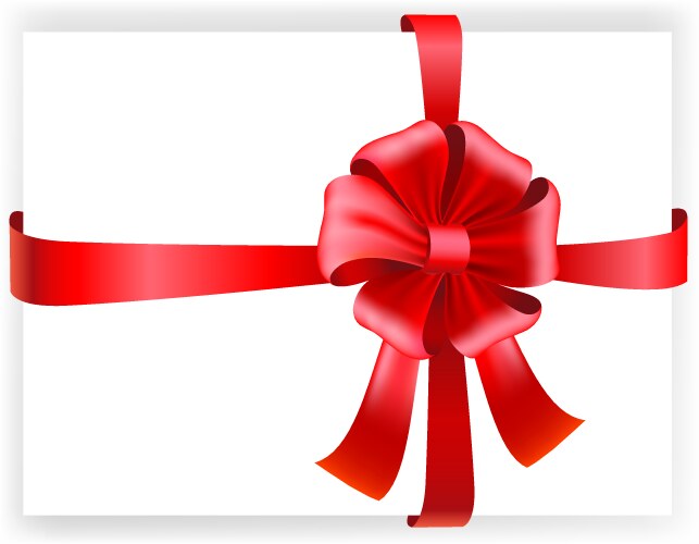 Red textile ribbon with cross bow Royalty Free Vector Image