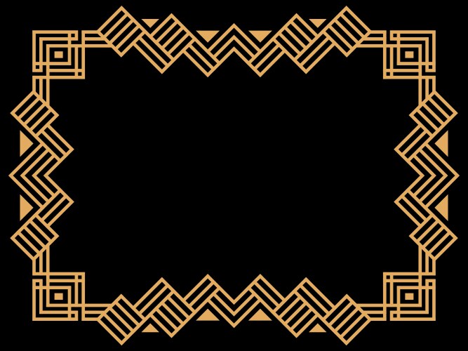 Art deco frame vintage linear border design Vector Image