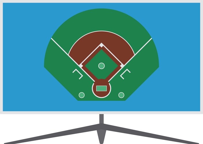 Baseball tv translation icon Royalty Free Vector Image