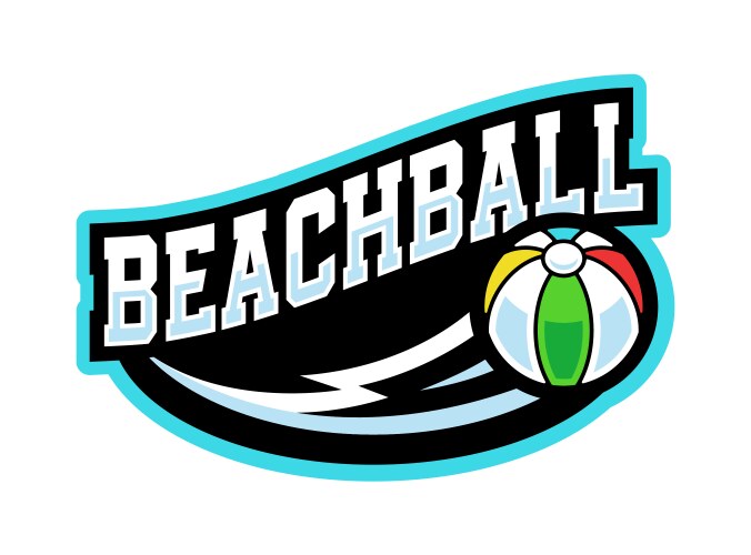 Beach ball logo design template Royalty Free Vector Image