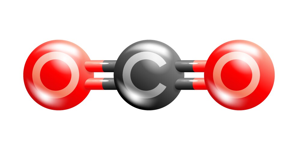 Carbon Dioxide Molecule Cartoon