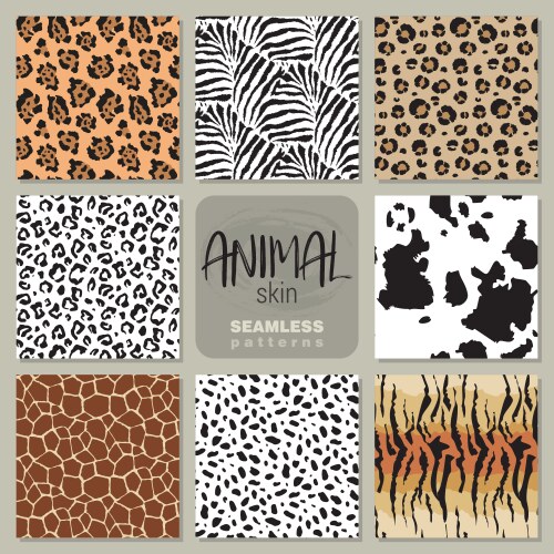 Animal skin hand drawn texture seamless pattern Vector Image