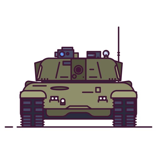 Front view a fun army tank Royalty Free Vector Image