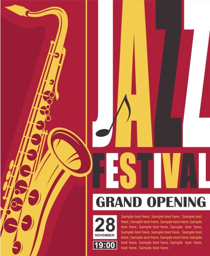 Jazz festival emblem Royalty Free Vector Image