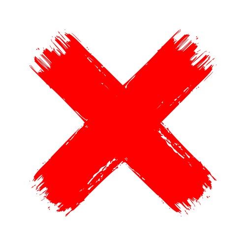 Painted Red X Vector Images (over 1,300)