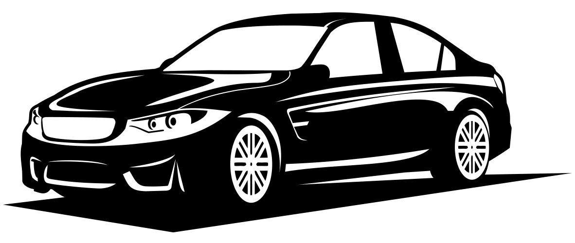 Car black and white design art Royalty Free Vector Image