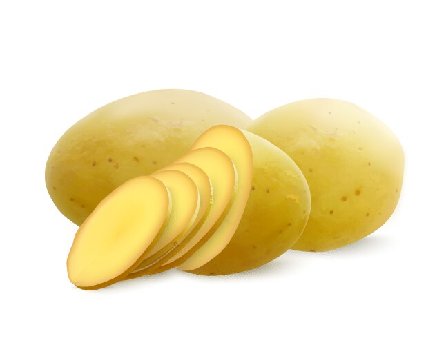 Potato cut cartoon Royalty Free Vector Image - VectorStock