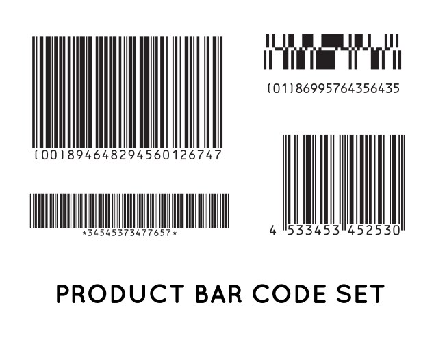 Bar code icon set modern flat barcode can Vector Image