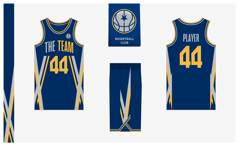 Basketball uniform mockup template and logo Vector Image