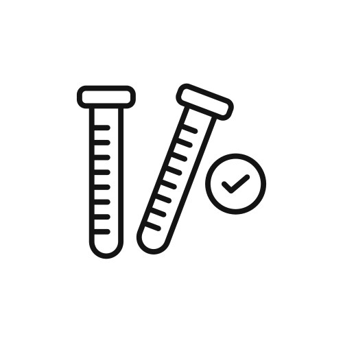Laboratory test icon black and white outline sign Vector Image