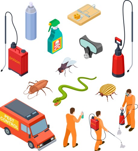 Insects and pest control pictograms Royalty Free Vector