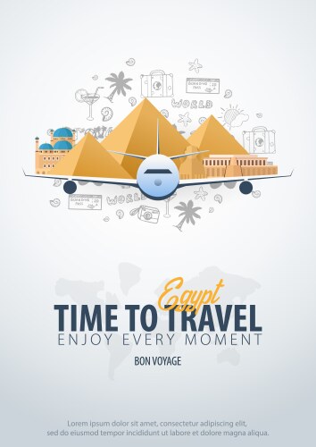 Egypt luxor time to travel poster – Royalty-Free Vector | VectorStock