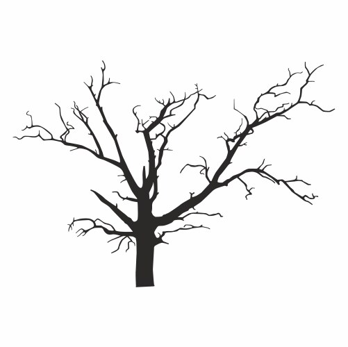 Black gothic tree with branches silhouette Vector Image