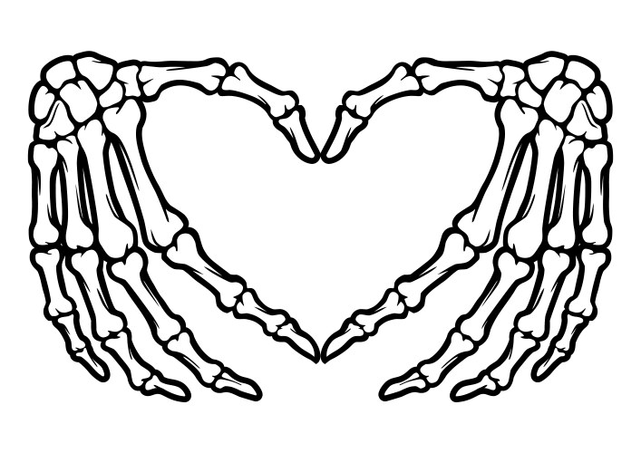 Skeleton shows middle finger Royalty Free Vector Image