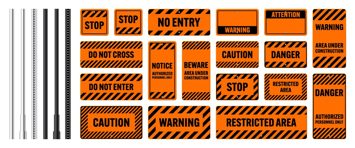 Danger and dangerous zone warning red frames hud Vector Image