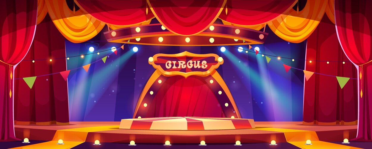 Parallax background with theater stage interior Vector Image