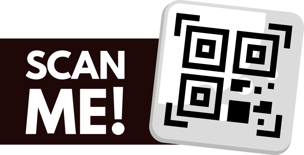 Scan qr code scan me Royalty Free Vector Image