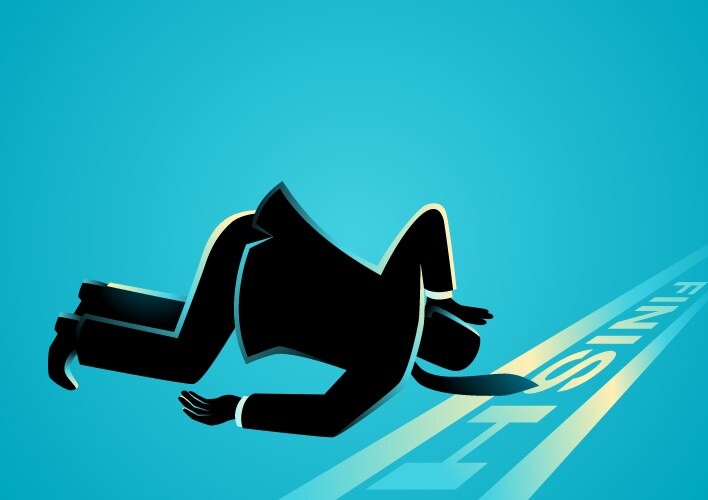 Domino businessman figure fall down Royalty Free Vector