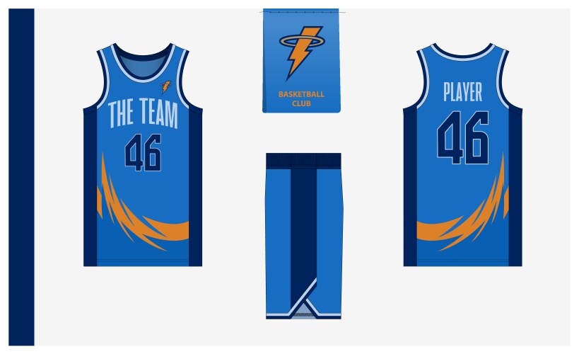 Basketball uniform mockup template and logo Vector Image