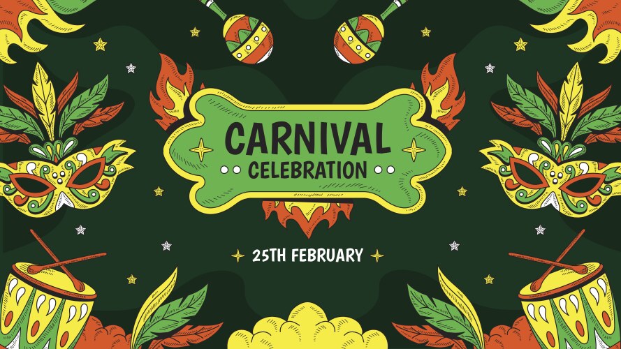 Carnival party and celebration youtube thumbnail Vector Image