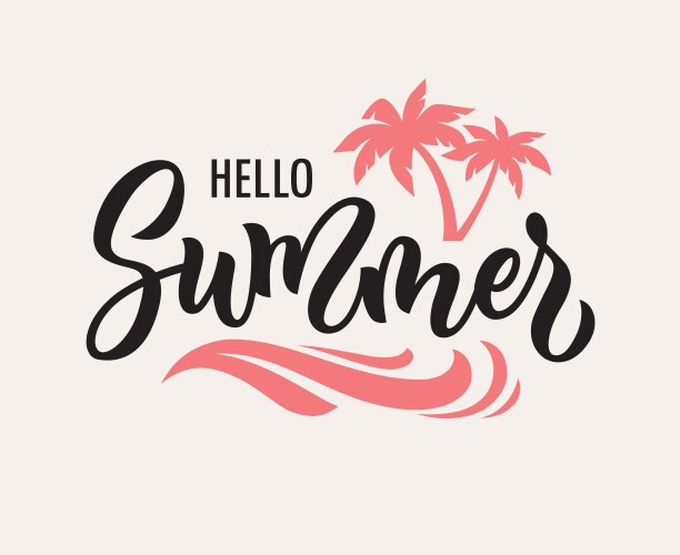 Hello summer colorful writing Royalty Free Vector Image