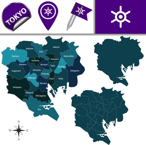 Tokyo Map Vector Images (over 1,900)