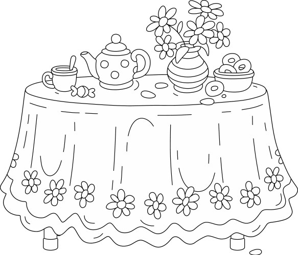 Cute hand drawn with old kitch Royalty Free Vector Image