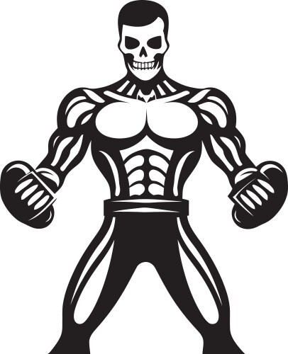Skeletal showdown skeleton boxing black logo icon Vector Image