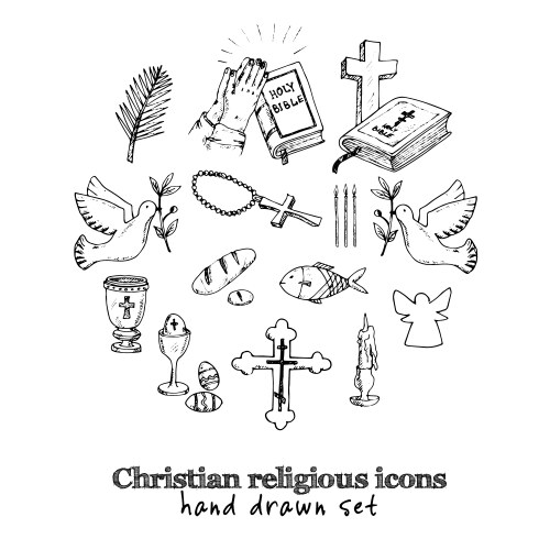 Symbols of christianity Royalty Free Vector Image