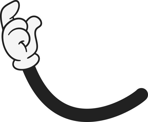 Two finger comic hand gesture Royalty Free Vector Image