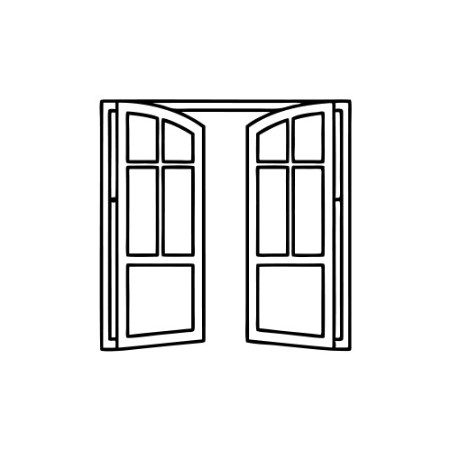 Open Double Door Drawing Open Double Door Vectors & Illustrations For